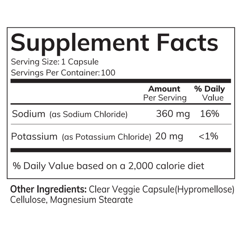 No Iodine Electrolyte Supplement - 100 Capsules – Health By Principle